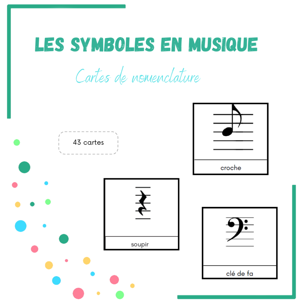 Cartes de nomenclature - les symboles en musique